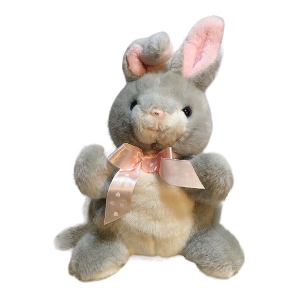 Russ | Toys | Russ Berrie Buppet Easter Bunny Rabbit W Pink Bow Stuffed ...